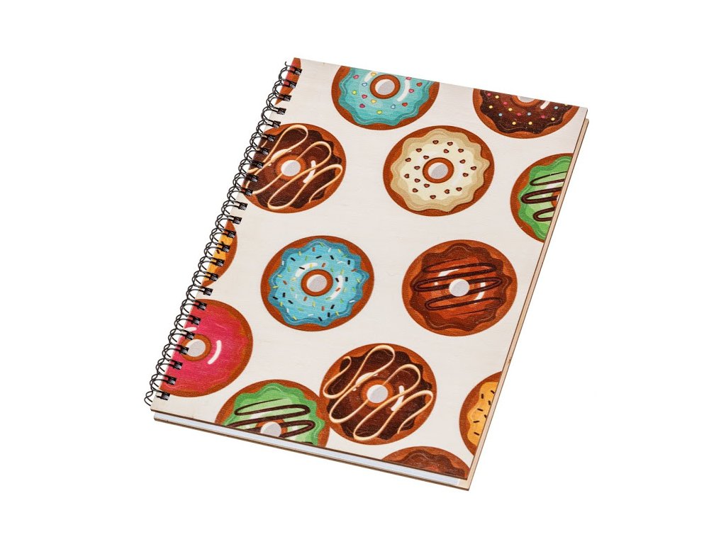 Notizbuch aus Holz A5 – Donuts | AtmoWood.at